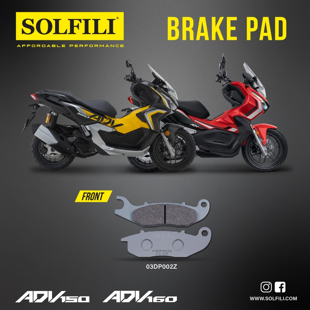 SOLFILI DISC BRAKE PAD FRONT ADV150 ADV160 ADV 160 150 DEPAN DISC BRAKE ...
