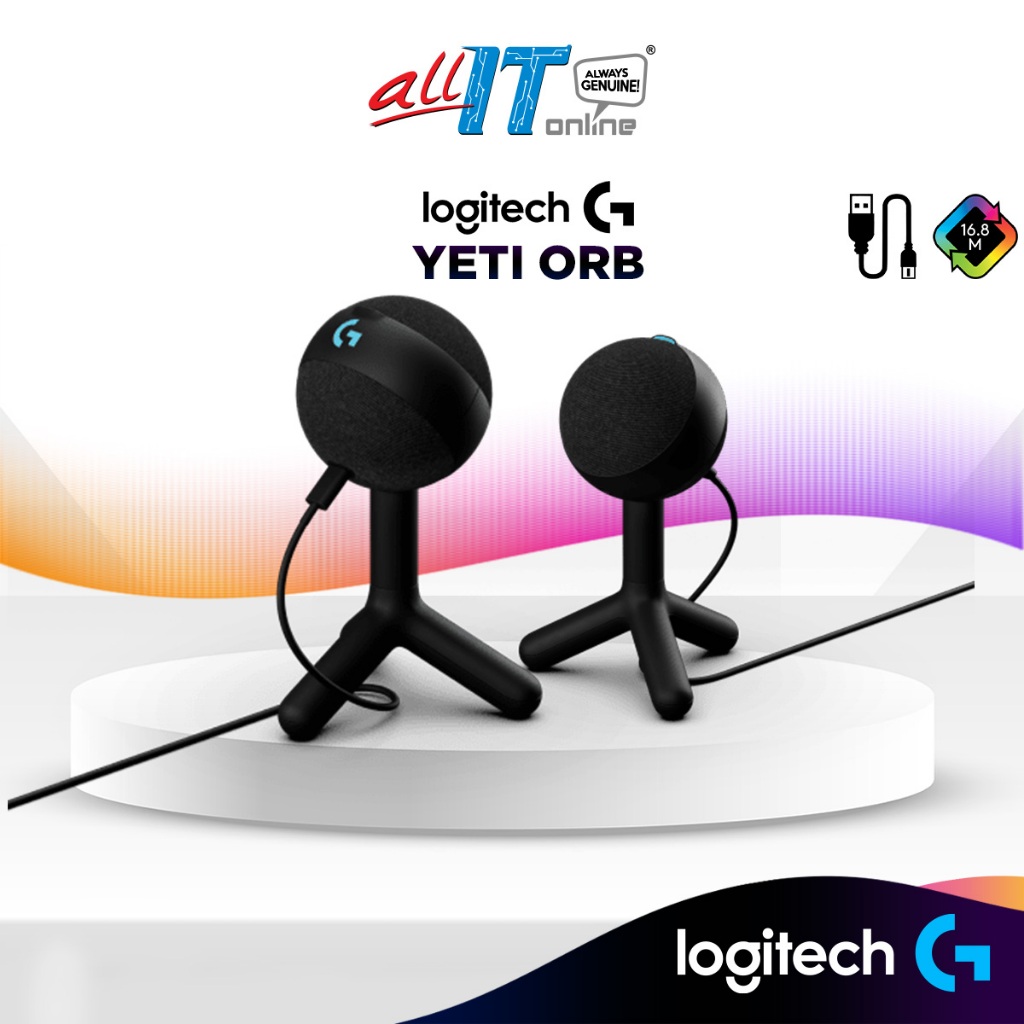 Logitech G Yeti Orb Condenser RGB Gaming Microphone with LightSync, USB ...