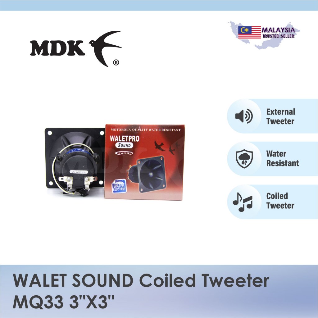 WALET SOUND Tweeter MQ33 3"X3" for Swiftlet Farming External Sound ...