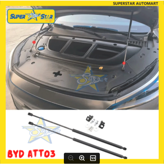 BYD ATTO3 Car Struts Front Bonnet Hood Rear Frunk Boot Shock Lift Strut ...