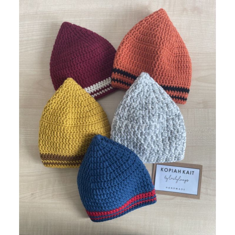 Kopiah Kait Aali by LailyLoops/Handmade/Crochet Cotton Kufi/ Ketayap ...