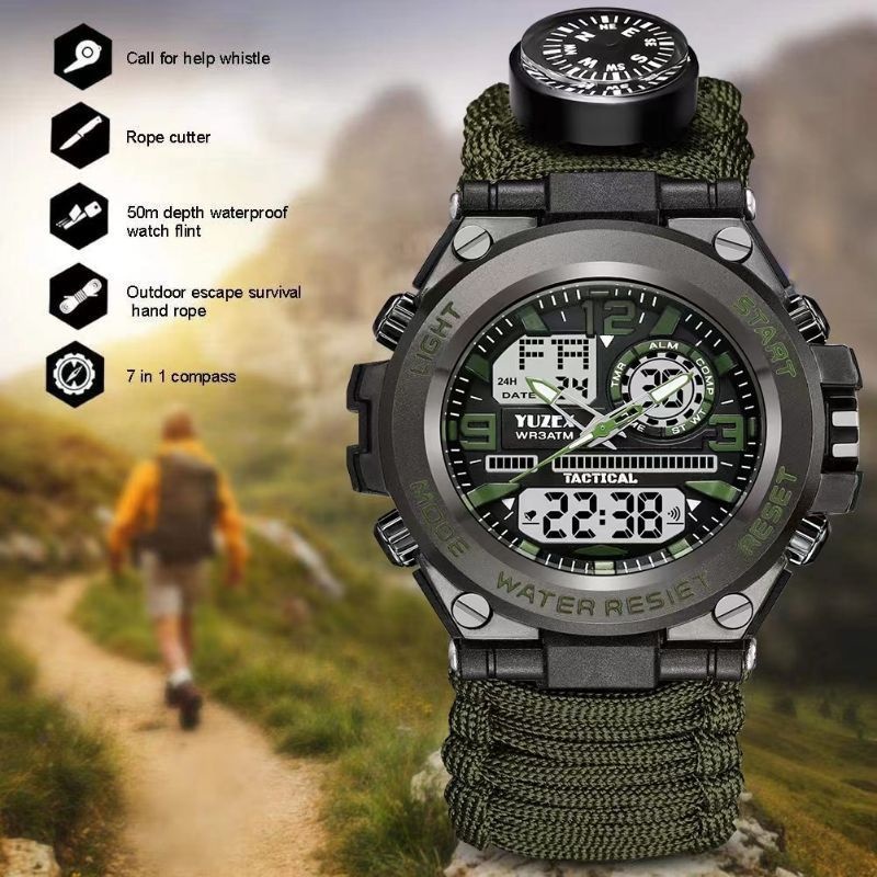 Jam Tangan Lelaki Paracord Yuzex Men Tactical Watch Military Survival ...