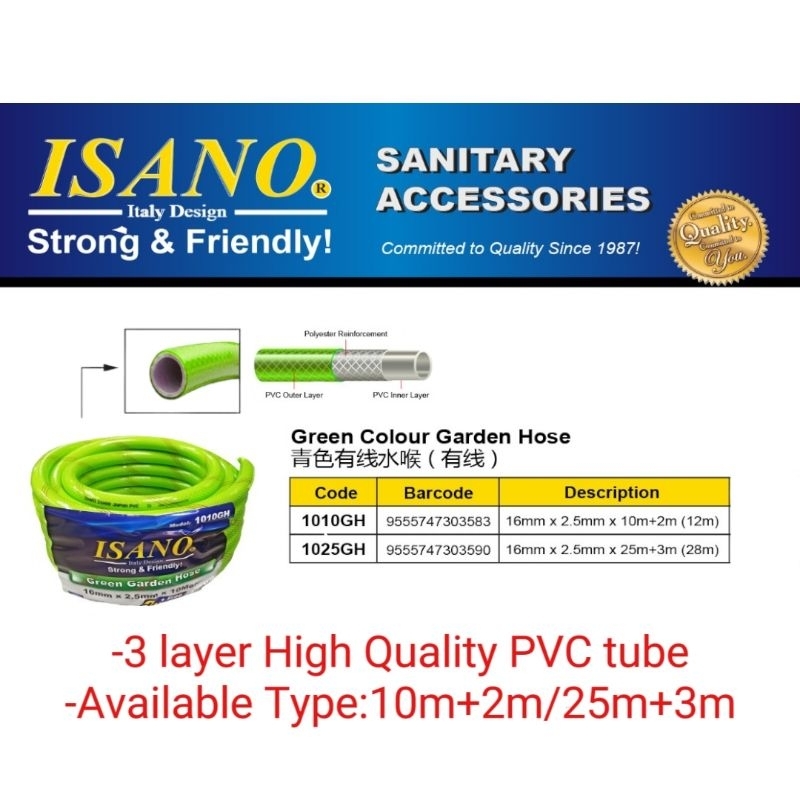 ISANO 3 layer High Quality Green Garden Hose | Shopee Malaysia