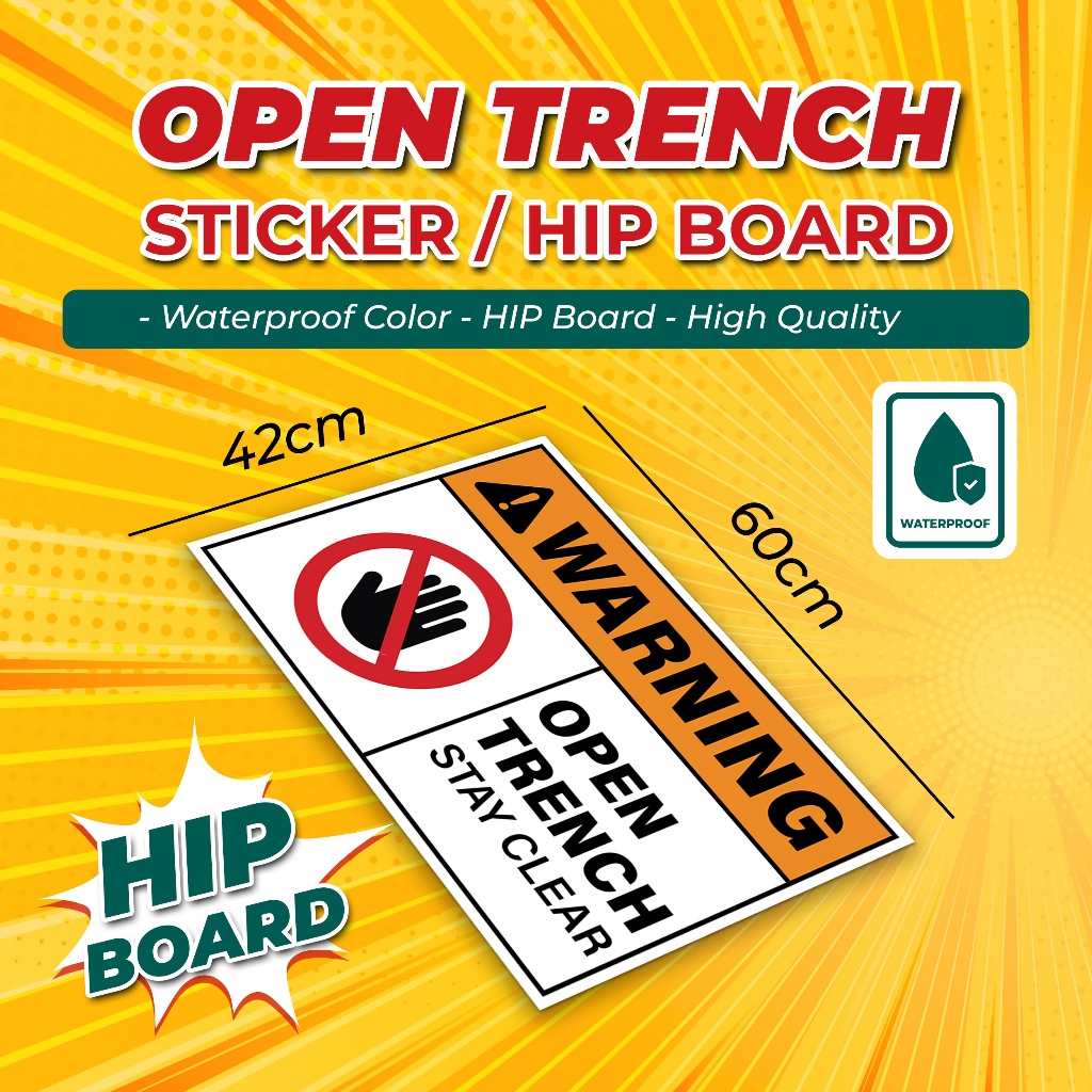 Tanda Parit Terbuka / Open Trench Sticker/HIP Board Signage | Shopee ...