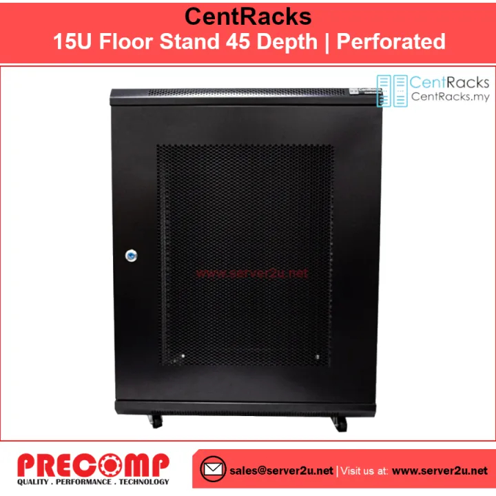 CentRacks 15U (45cm x 75cm x 60cm) Floor Stand Server Rack (CM15UB450F ...