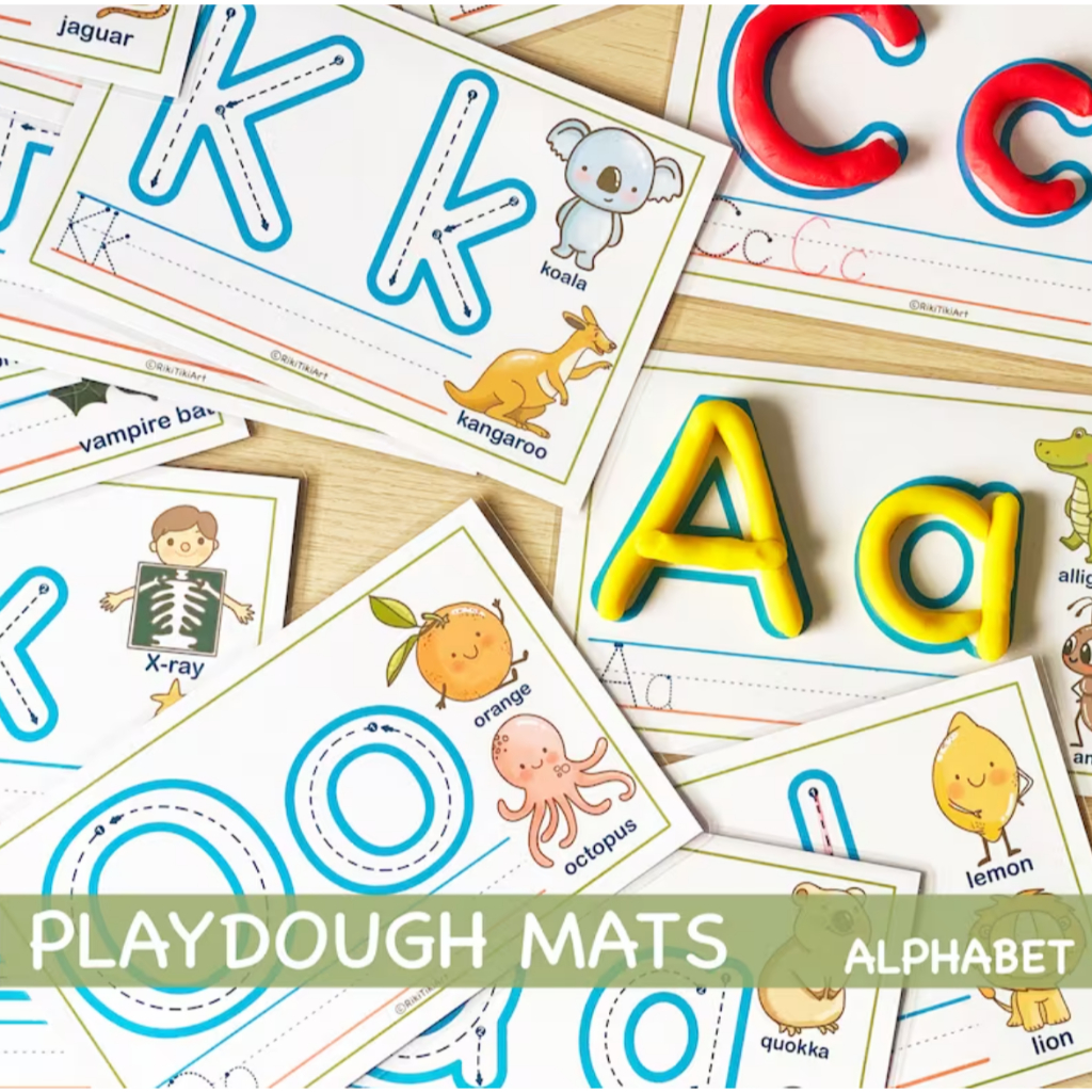 PDF] Alphabet Play dough Mat Preschool Kids Activity Printable PDF ...