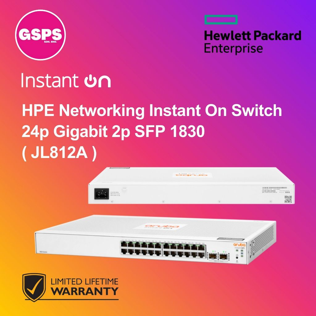 HPE Networking Instant On Switch 24p Gigabit 2p SFP 1830 ( JL812A ...
