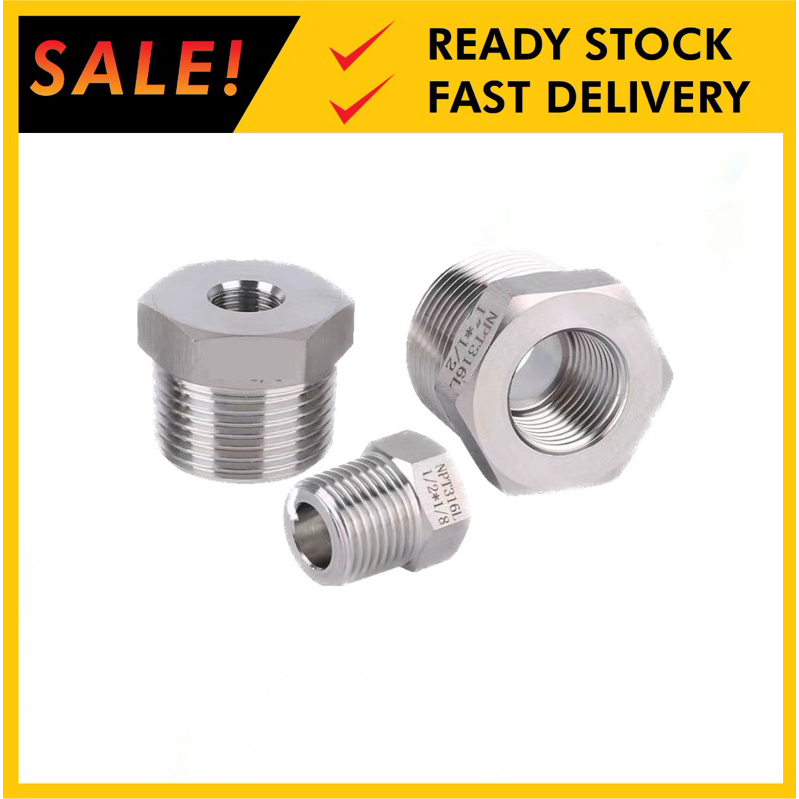 Stainless Steel 304 Reducer Bush Fitting Pipe Thread Fitting Bush ...