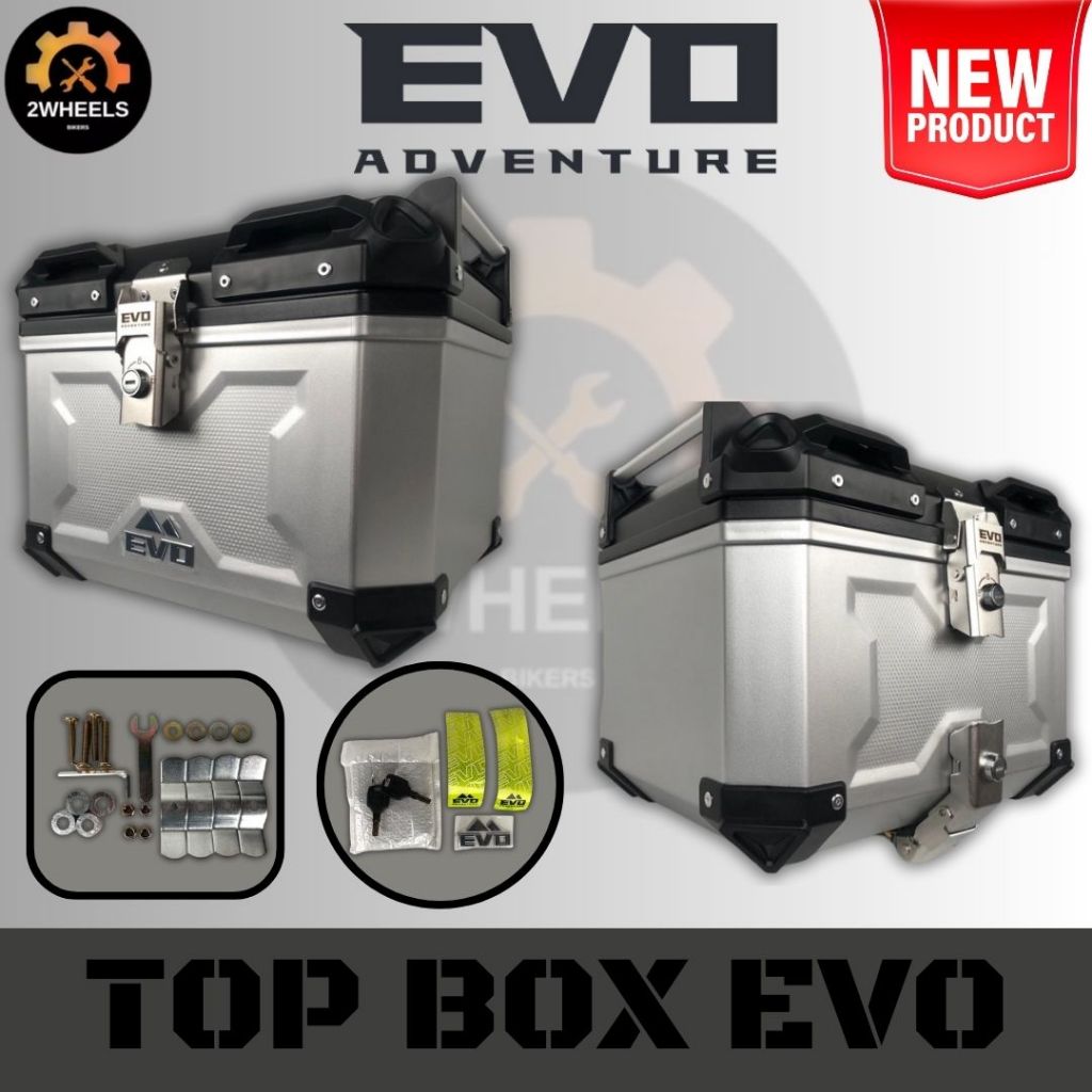 EVO ADVENTURE TOP BOX [ 37L ] W/BACK REST & BRACKET ( SINGLE & DOUBLE ...