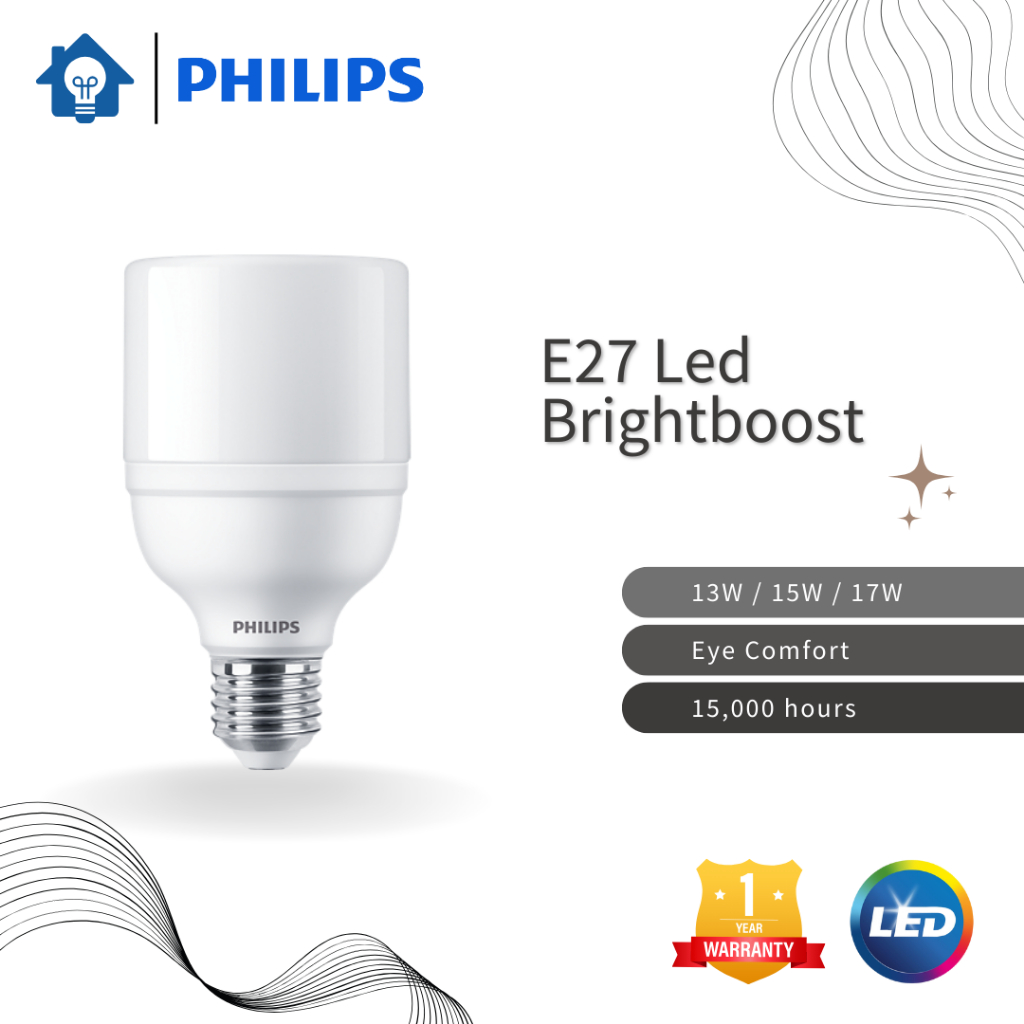 Philips Brightboost 13W 15W 17W LED Bulb ( Warm White 3000K / Daylight 6500K ) | Shopee Malaysia