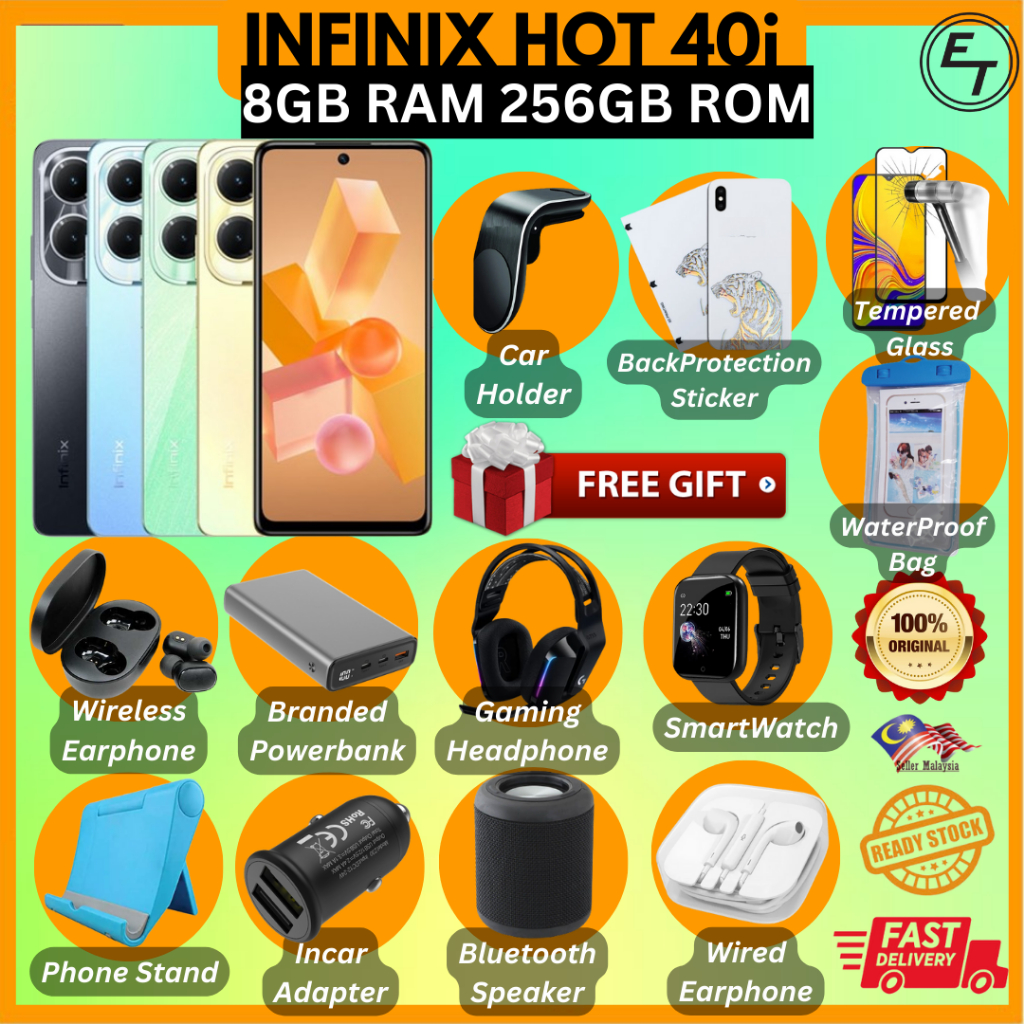 🔥INFINIX HOT40i/HOT40 PRO🔥【8GB RAM 256GB ROM】 🎁Free gift🎁 MySet🔥 | Shopee Malaysia