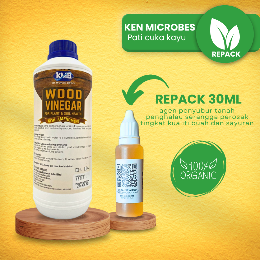 30 ML CUKA KAYU KEN MICROBES WOOD VINEGAR REPACK | Shopee Malaysia