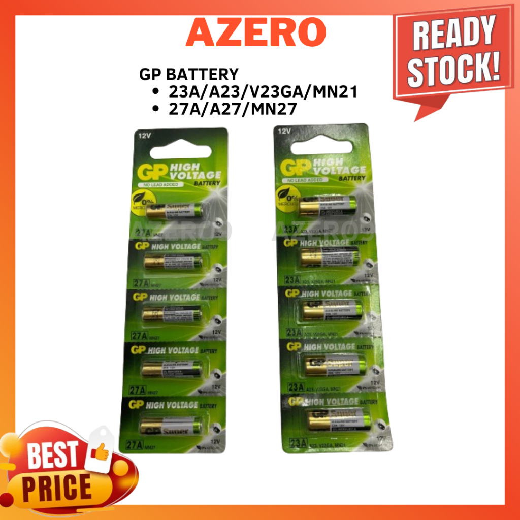GP Battery 23A/A23/V23GA/MN21 27A/A27/MN27 Super Alkaline 12V | Shopee ...