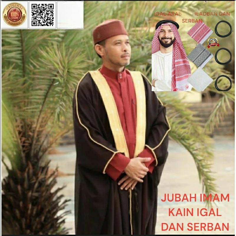 JUBAH IMAM BISHT/BESHT DAN KAIN SERBAN & IGAL IMAM MASJID AL-HARAM FASHION ARAB. | Shopee Malaysia