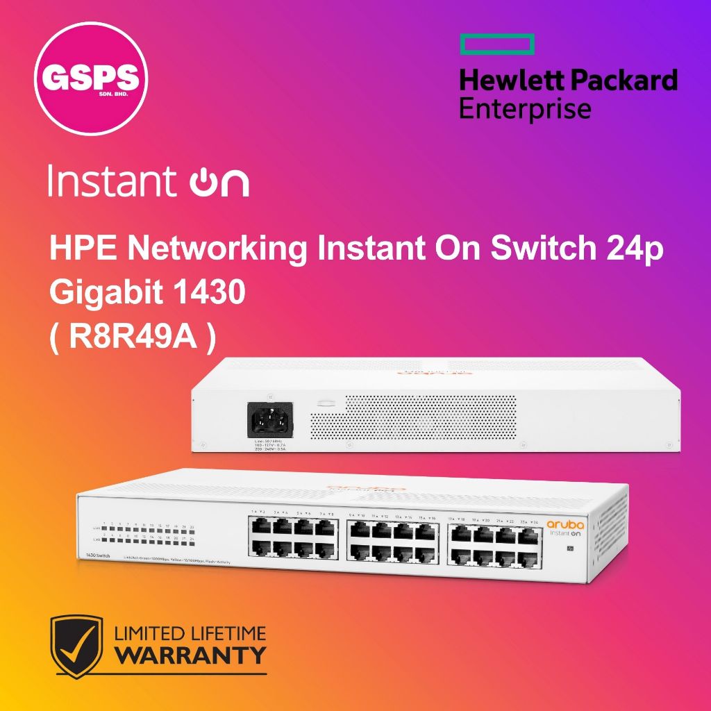 HPE Networking Instant On Switch 24p Gigabit 1430 ( R8R49A ) | Shopee ...