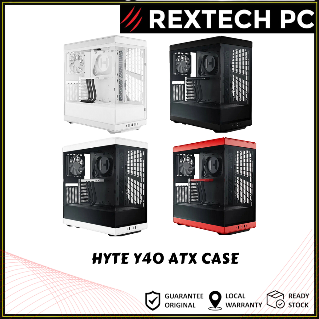 HYTE Y40 ATX Casing - Black/White/Red/Snow White | Shopee Malaysia