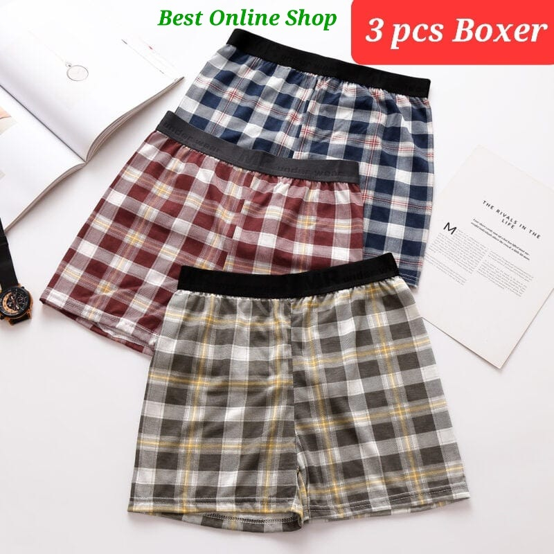 (3 PCS) MEN BOXER UNDERWEAR SELUAR DALAM LELAKI MR BOXER LELAKI BRIEFS ...