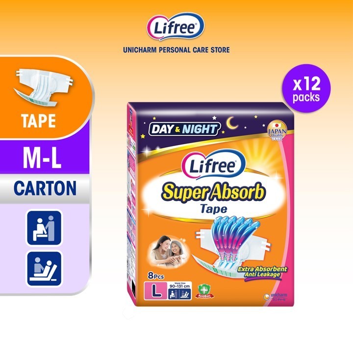 Lifree Super Absorbent Tape M9/ L8 (12 Packs) | Shopee Malaysia