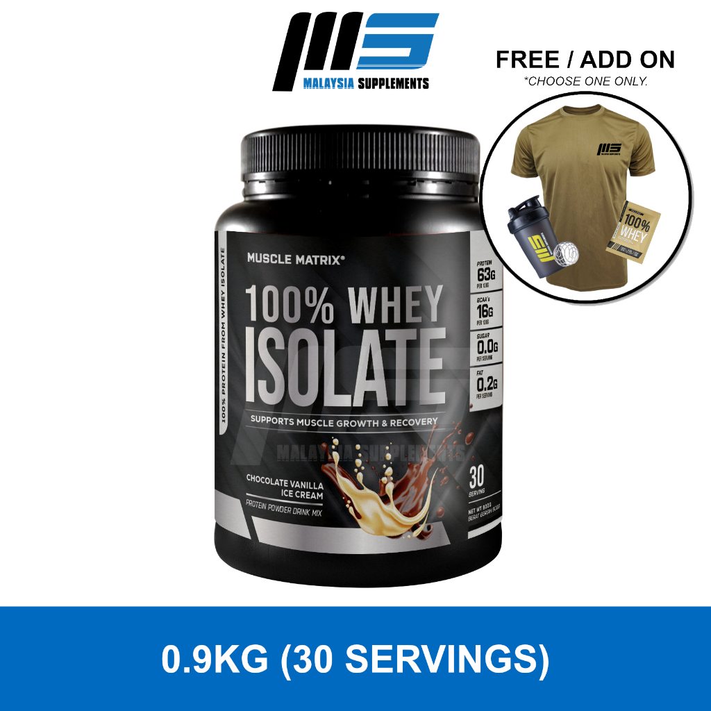 Muscle Matrix 100% Whey Isolate (0.9Kg) [FREE GIFT] | Whey Protein ...