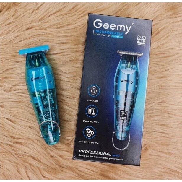 Geemy GM-6687 Cord/Cordless LED Display Transparent Body Rechargable ...