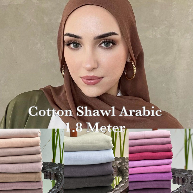 🔥 SHAWL COTTON PREMIUM ARABIC 🔥 NEW IN TREND | Shopee Malaysia