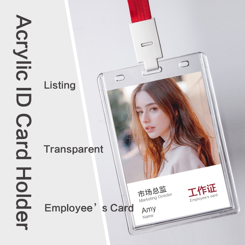 Acrylic ID Card Holder Transparent listing Card Holder Acrylic Chest ...
