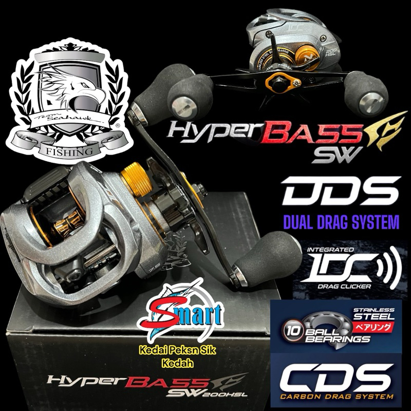 TEAM SEAHAWK HYPER BASS SW 200HSL BAITCASTING REEL | Shopee Malaysia