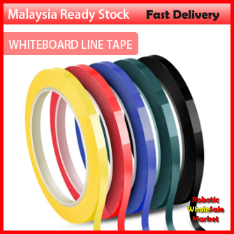 WHITEBOARD LINE TAPE 3MM/5MM X 60METER WHITE BOARD STICKER | Shopee ...