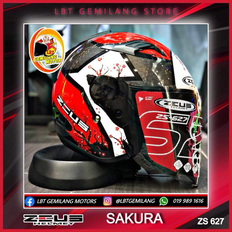 ZEUS Helmets ZS-627 [SAKURA] | Shopee Malaysia