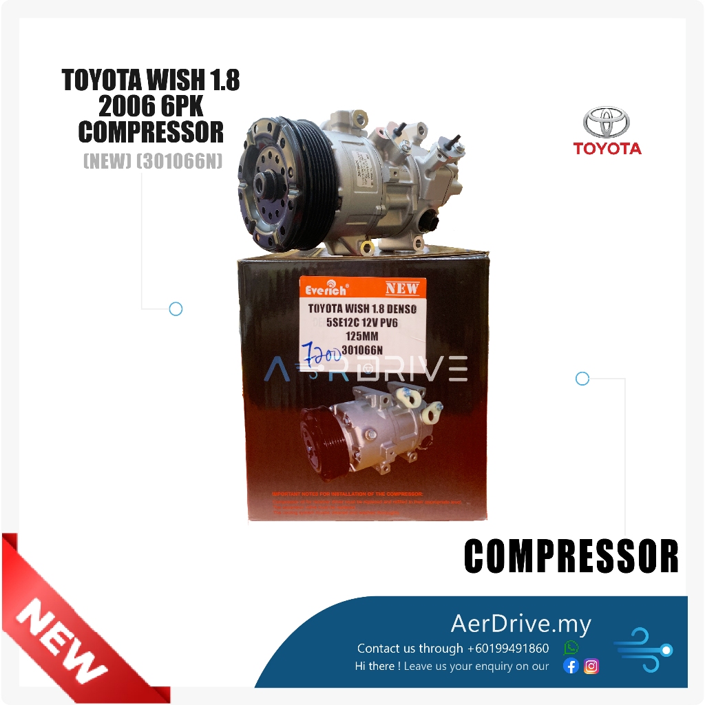CHINA NEW TOYOTA WISH 1.8 2006 6PK COMPRESSOR ( 301066N ) | Shopee Malaysia
