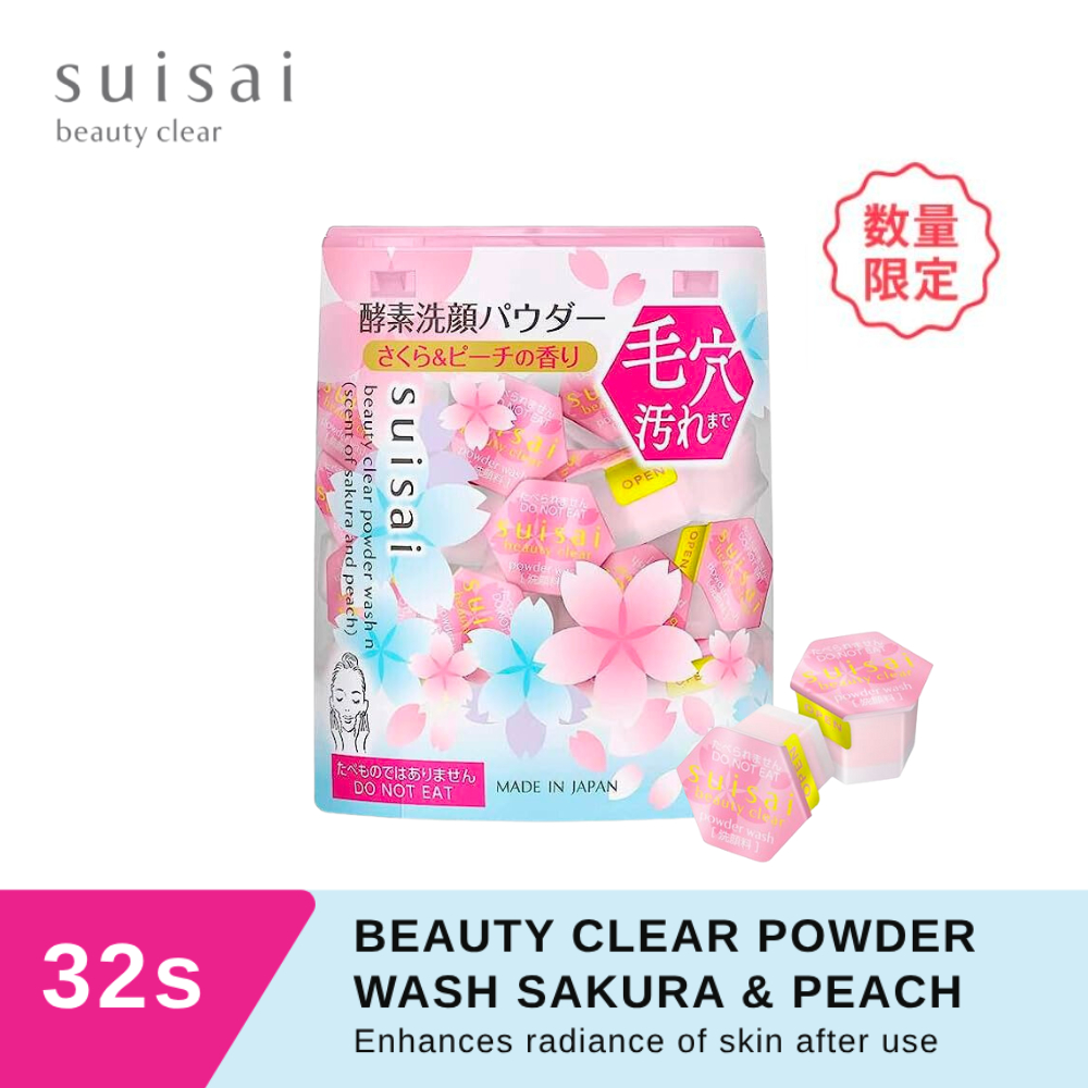 suisai Beauty Clear Powder Wash Scent of Sakura and Peach For All Skin Types (32's) [Exp ...
