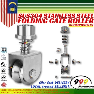 999 STAINLESS STEEL SUS304 FOLDING GATE BEARING SET ( U / UV ROLLER ...