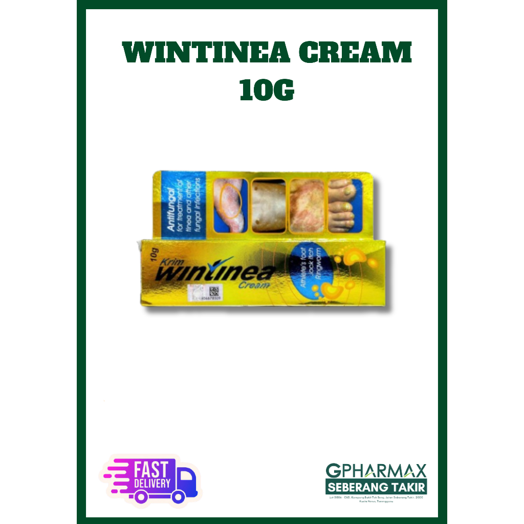 Wintinea Antifungal Cream 10g - Tolnaftate For Tinea, Jock Itch & Kurap ...