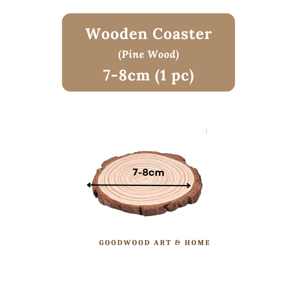 Wooden Coaster Set Placemat Wooden Mat Lapik Gelas Table Mat Wood Slice ...