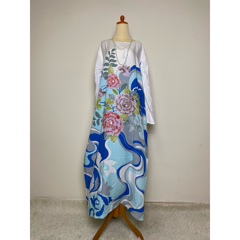 Jubah Kaftan Lengan Panjang Cotton Viscose Batik Kelantan Design ...