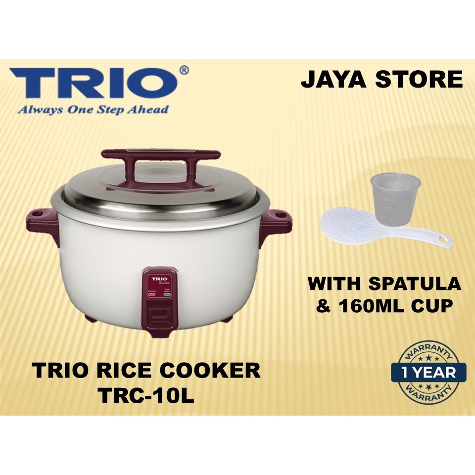 Trio Commercial Rice Cooker with Extra Large Capacity TRC-10L (10L ...
