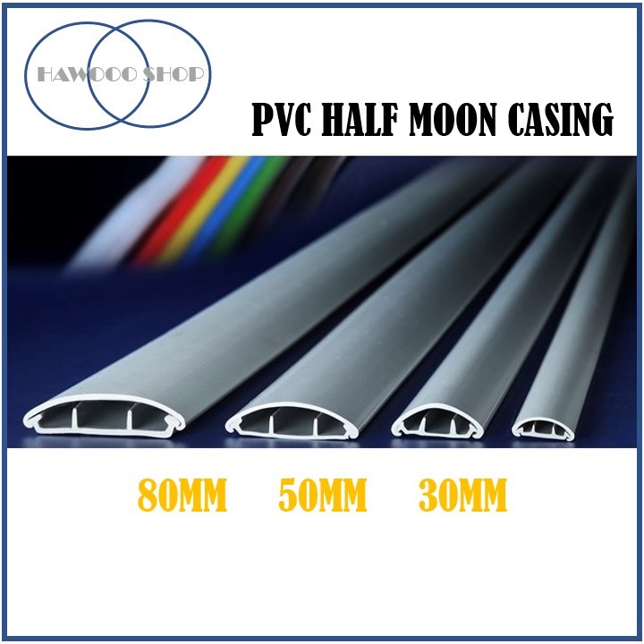 【6 FEET】 PVC Half Moon Floor Cable Trunking PVC Casing 30MM / 50MM ...