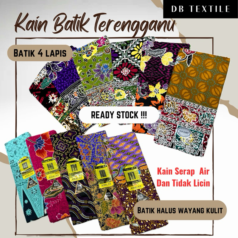 [1 - 5 HELAI] Kain Batik Terengganu Asli 100% Cotton Serap Air Tidak ...