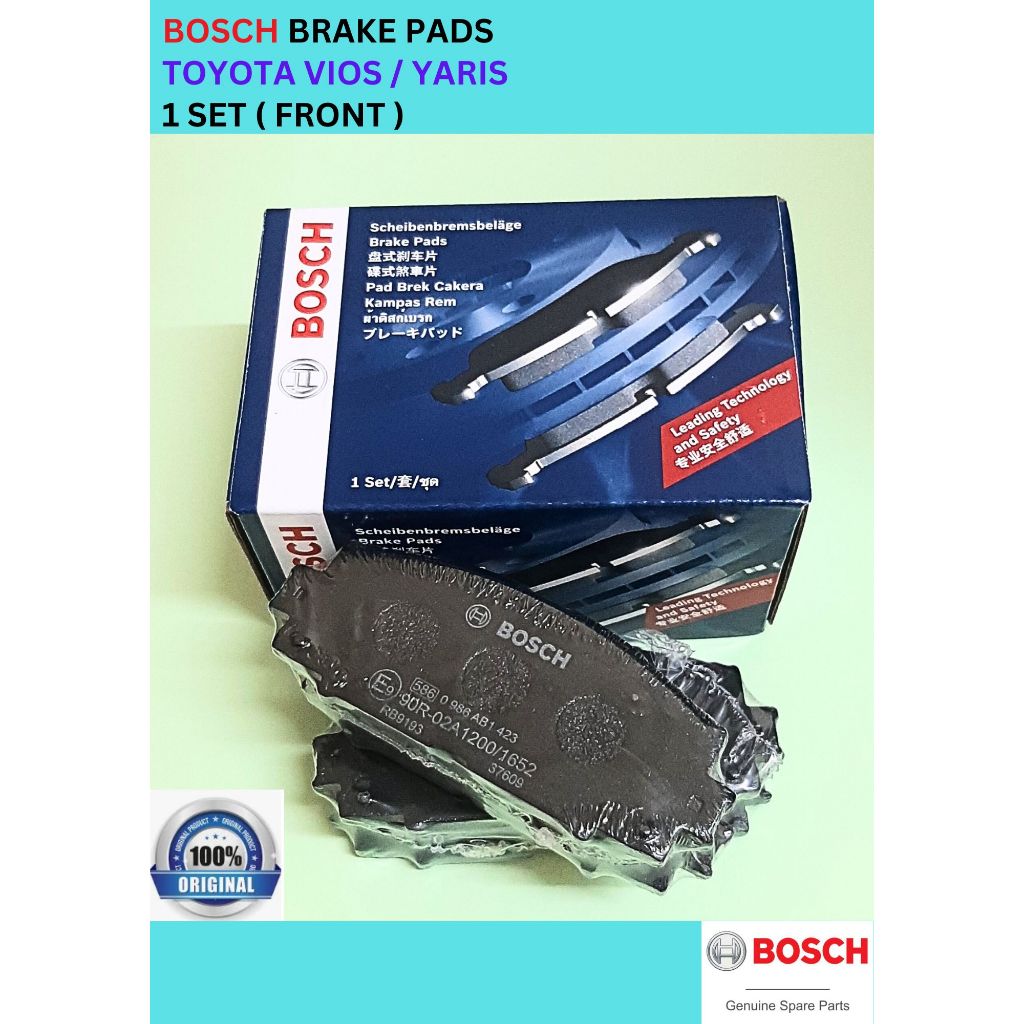 0986AB1423 BOSCH Front Brake Pad ( Brek Pad Depan ) Toyota Vios NCP93 J ...