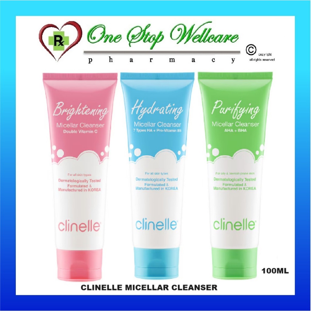 CLINELLE MICELLAR CLEANSER (BRIGHTENING / HYDRATING / PURIFYING) 100ML ...