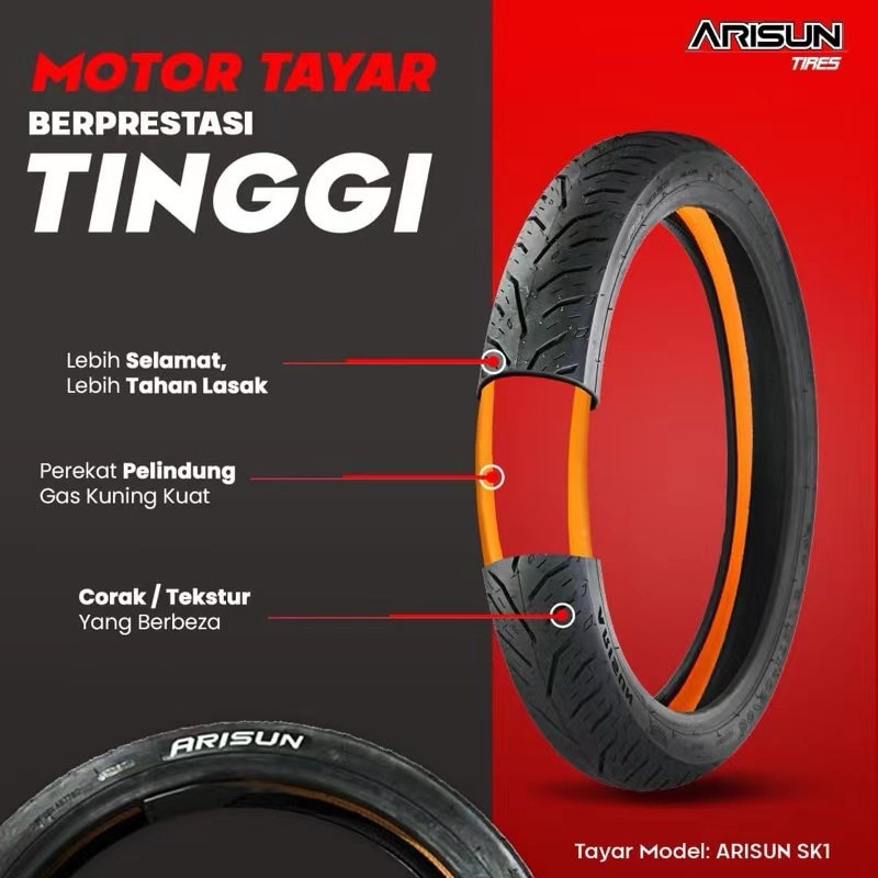 ARISUN TYRE TUBELESS RUN FLAT SK1 / SKS SUPER KNIGHT TYRE TAYAR MOTOR ...