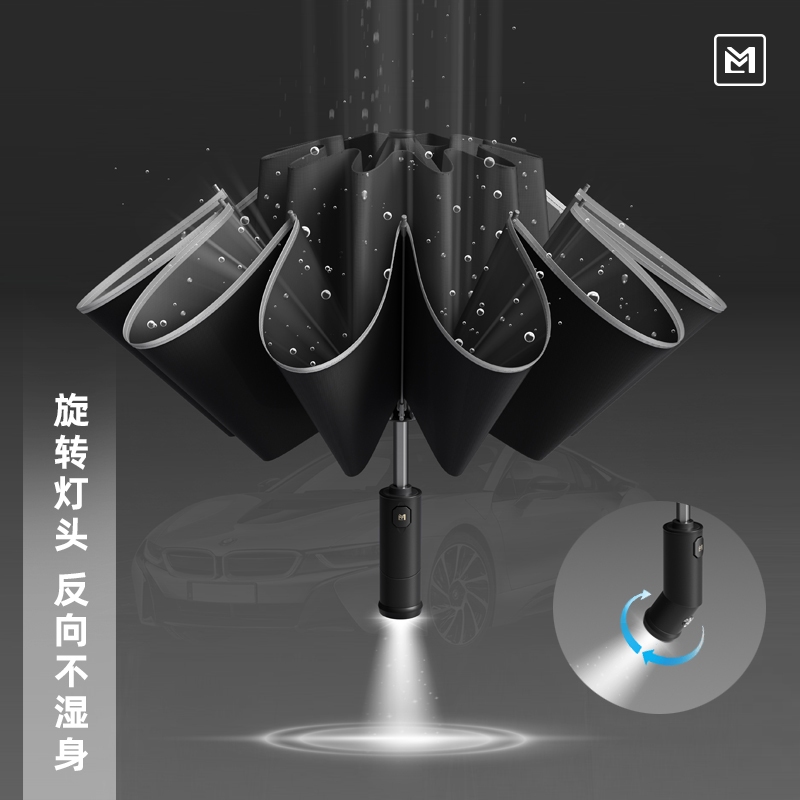 MOORRLII Automatic Reverse Foldable Umbrella Auto Open Close One Handed ...