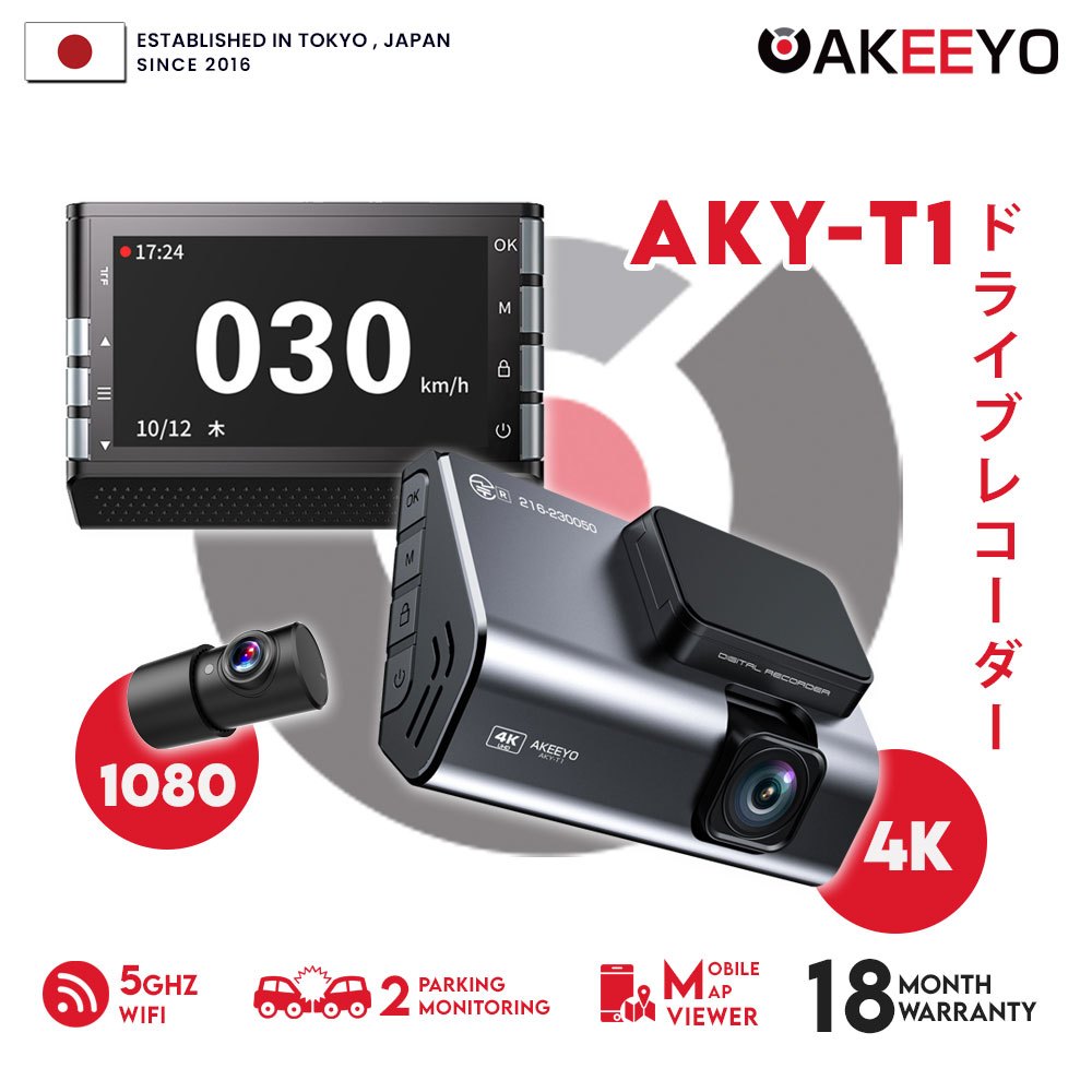 AKEEYO 4K+1080 Dashcam AKY-T1 | Shopee Malaysia