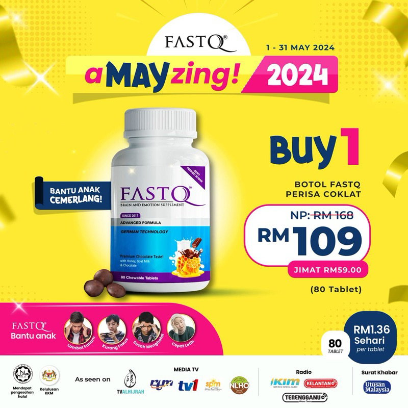 FAST Q SUPPLEMENT MINDA NO 1 DI MALAYSIA 80 TABLET promo MAY | Shopee ...