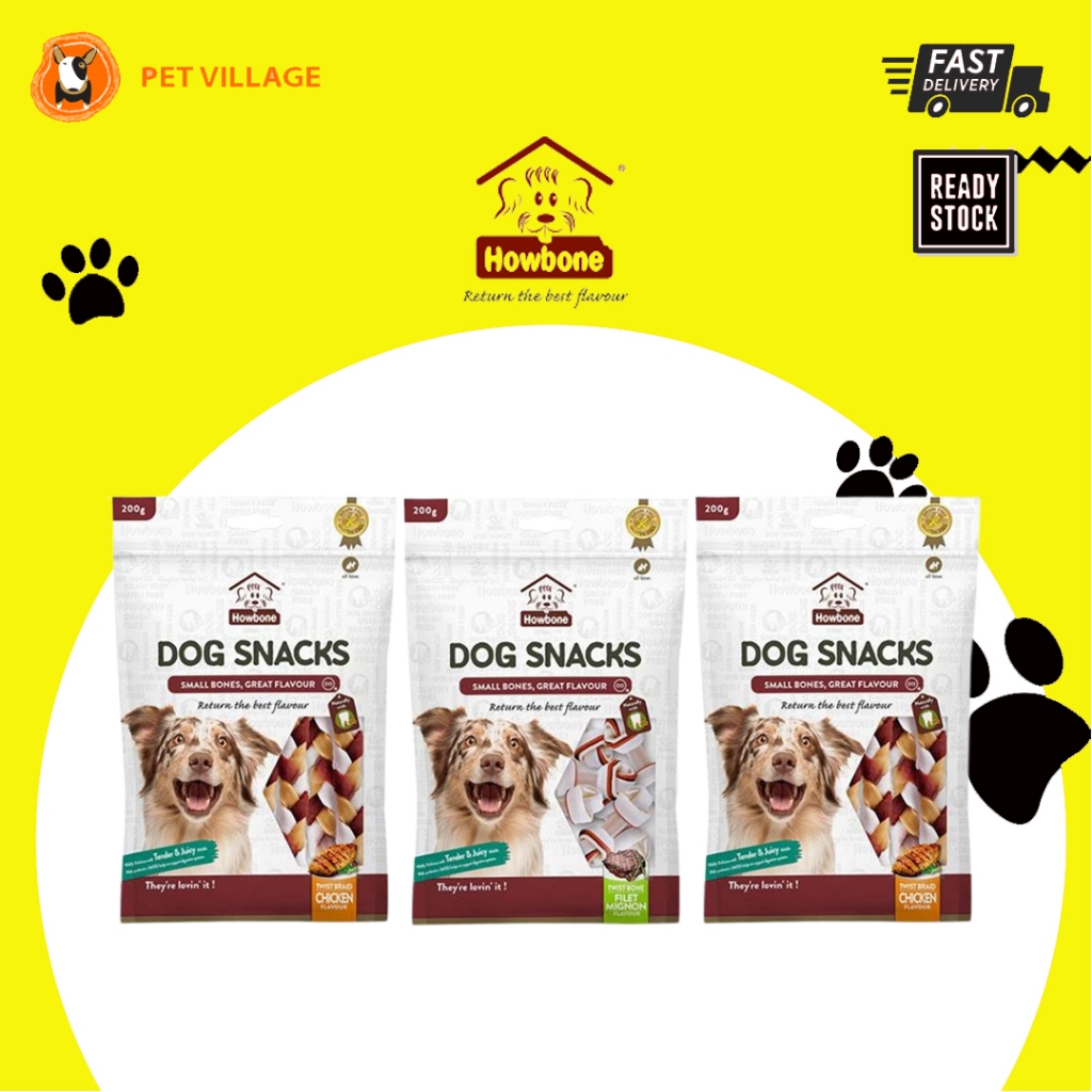 HOWBONE Dog Snacks Small Bones Snacks For Dogs 200G(Twist Bone Filet ...