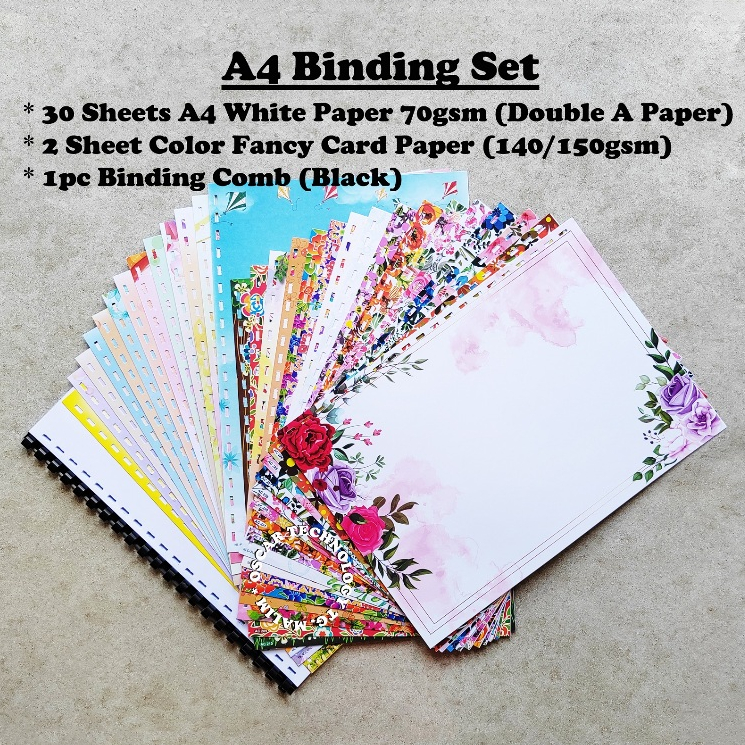 A4 Binding Set 2 (Buku Folio/Buku Skrap) Binding Paper With Plastic ...