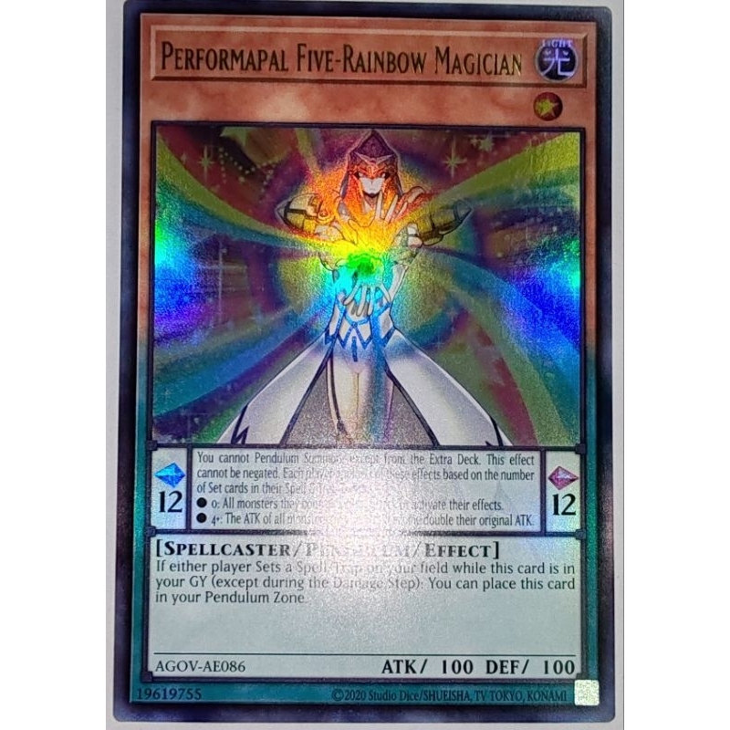 YUGIOH AGOV-AE086 Performapal Five-Rainbow Magician [UR/SER] | Shopee Malaysia