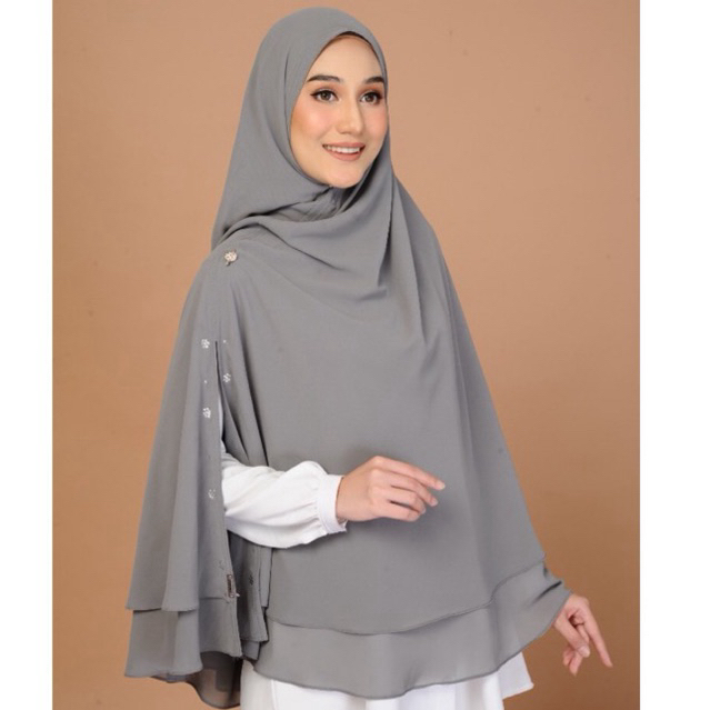 khimar chiffon labuh Mini telekung premium awning cotton | Shopee Malaysia
