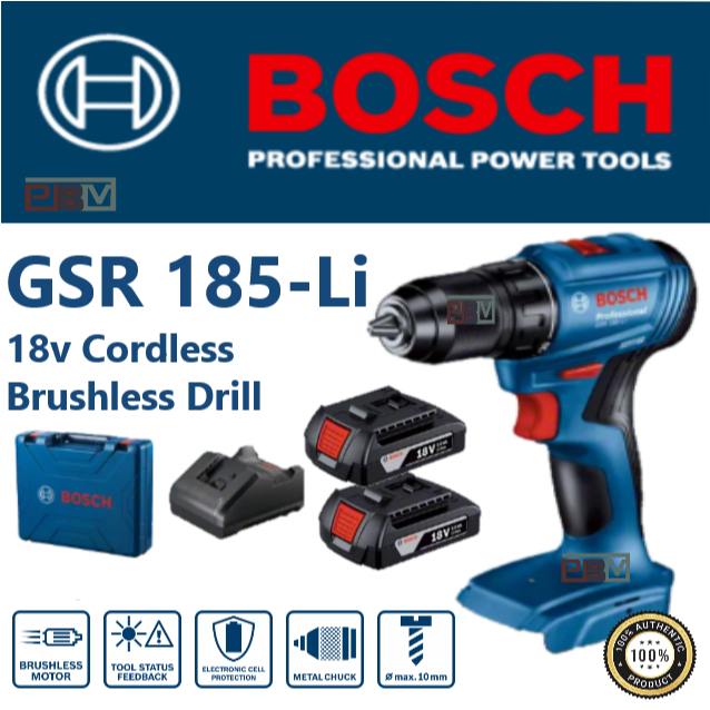 BOSCH GSR 185-LI Cordless Brushless Drill Driver GSR185 GSR185Li ...