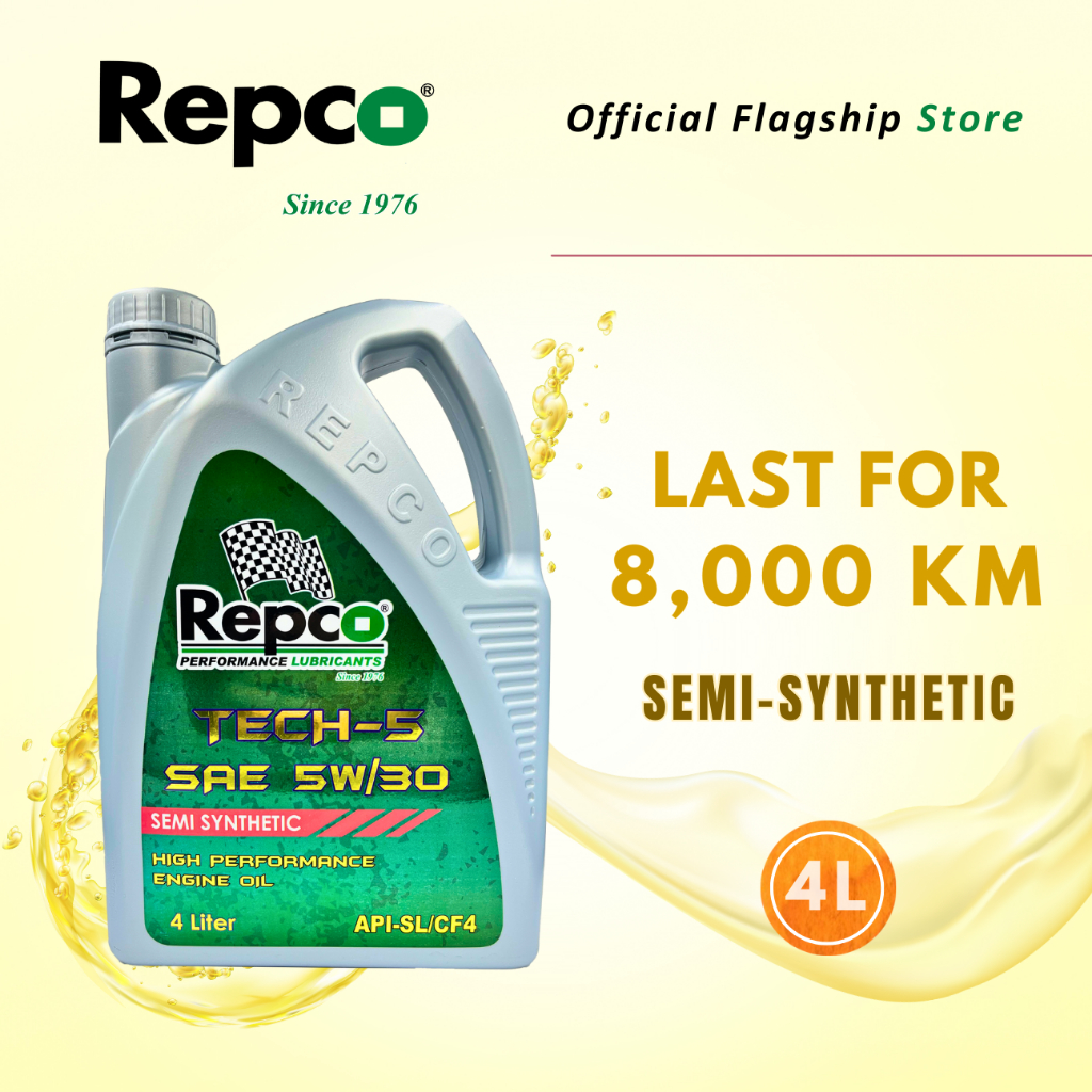 Repco® Tech-5 5W/30 Semi-Synthetic High Performance Engine Oil (4L ...